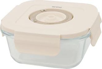 GiòStyle Vakuumbehälter für Lebensmittel | Glas | 0,5 l | quadratisch | verlängerte Lebenszeit | Datumsanzeige auf dem Deckel | Perl-Linie