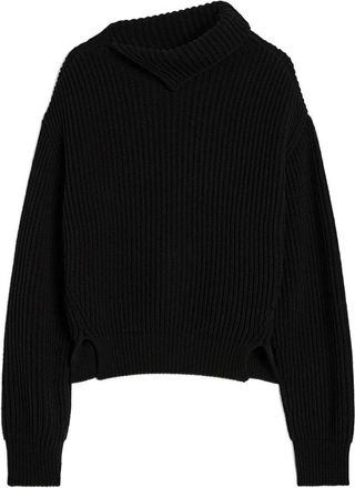 Jil Sander Homme, Pulls, Noir, Taille: 2XL Pull en Laine Côtelée Noir