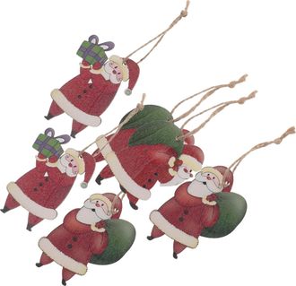 Aboofan 6stücke Holzanhänger Für Weihnachten Hängeornamente Aus Holz Weihnachtsdekor Für Drinnen Und Draußen Partydekorationen Und Weihnachtsbaumdekor