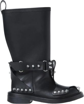Alexander Wang Femme, Chaussures, Noir, Taille: 36 EU Bottes en Cuir Clout&eacute;es