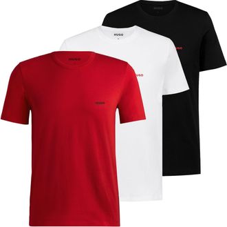HUGO BOSS 3er Pack Herren T-Shirts Kurzarmshirts Cotton Crew-Neck, Farbe:Mehrfarbig, Gr&ouml;&szlig;e:2XL, Artikel:-993 Patterned