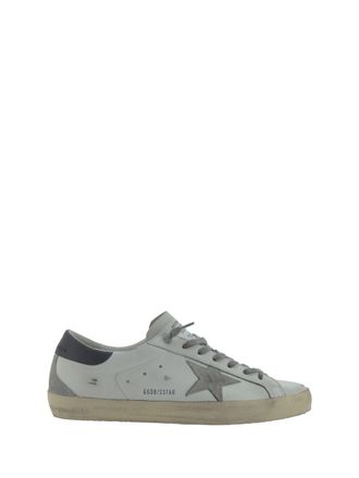 Golden Goose Mens Sneakers Ballstar Goatskin White-Ice-Dark Grey Trainers White/ice/dark