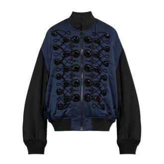 Balmain Satin Military Bomber Jacket - - Jackets - Herren - Blau - L