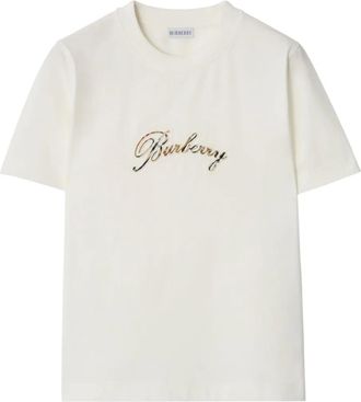 Burberry t-shirt en coton à logo - Blanc