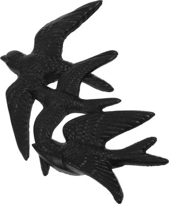 Holibanna 3 Stück Vogel Wanddeko Aus Gusseisen 3d Stereo Vogel Ornamente Für Innen Außen Wandkunst Wetterfest Und Langlebig