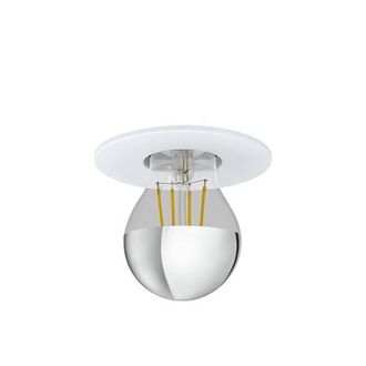 Eglo Einbaustrahler Saluzzo, Spot aus Stahl in Wei&szlig;, Einbauleuchte mit E27 Fassung, Einbaustrahler flach, &Oslash; 9 cm