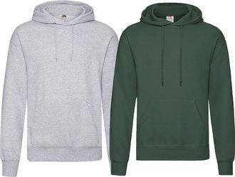Fruit Of The Loom Herren Kapuzenpullover S M L XL XXL 3XL 4XL 5XL auch Sets, 1x Grau + 1x Flaschengrün + 1x HL-Kauf Notizblock, 3XL