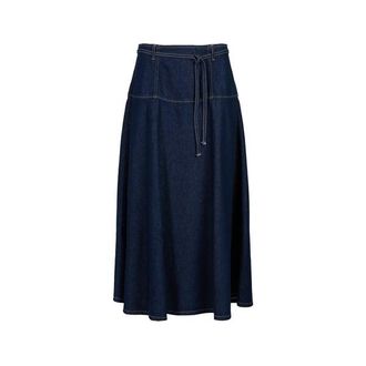 Sams&oslash;e & Sams&oslash;e Jupe &eacute;vas&eacute;e ceintur&eacute;e en denim