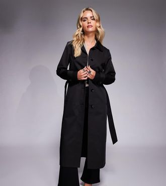 Forever New Midi-Trenchcoat in Schwarz mit Taschen