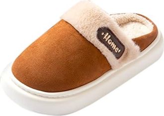 Generic Chausson Femme Claquette Femme Confortable Womens Spring And Autumn Winter Cotton Slippers For Home Warm Non Plus Velvet Thick Warm Indoor Couple Thic