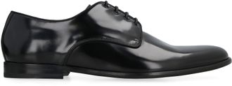 Dolce & Gabbana Mens Calfskin Lace-Up Derby Shoes Black Flat