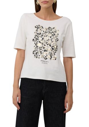 s.Oliver T-Shirt mit halblangem Arm und Leo-Frontprint