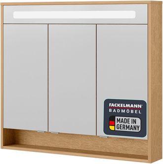 Fackelmann LED Spiegelschrank Natura/Badschrank mit Soft-Close-System/Maße (B x H x T): ca. 93,5 x 84 x 15,5 cm/hochwertiger Schrank mit Spiegel und Beleuchtung 