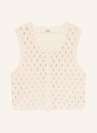 Sandro Sandro Cropped-H&auml;keltop Mit Schmucksteinen weiss