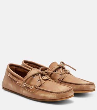 Gucci Chaussures bateau GG en cuir