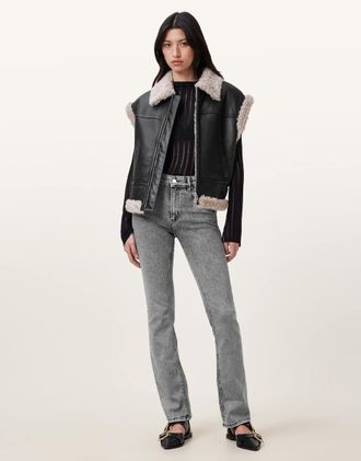 AllSaints Haldan - Jean slim bootcut - Gris d&eacute;lav&eacute;
