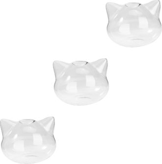 Cabilock 3 Stck. Katze Glasvase Mama kleine Katzenvase Einzel Schnurrhaare geformt Dekoration Schlafzimmer Living Room Decoration Katzenliebhaber Glasvase Katz