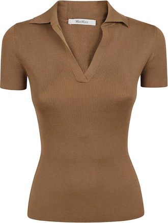 Max Mara Femme, Pulls, Brun, Taille: 36 FR Albero Knit Polo