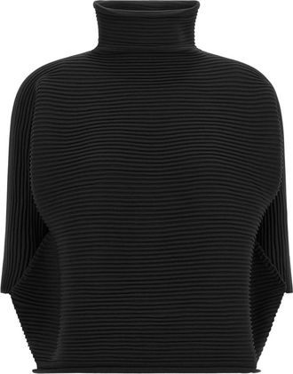Issey Miyake Haut en maille Zig Zag - Femme - Pulls - Noir - Taille: ONE Size