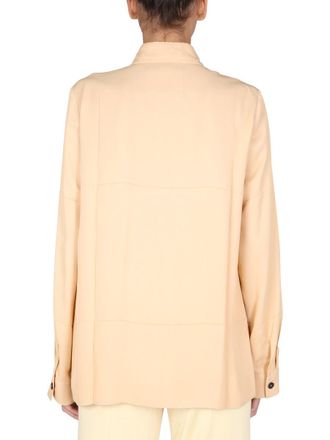 Jil Sander Boxy Fit Viscose Shirt - Beige