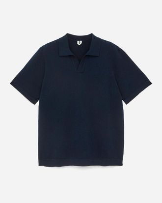 Arket Strukturiertes Polohemd -Blau