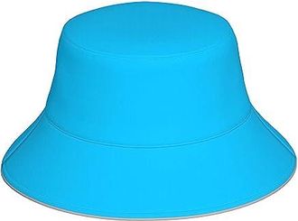 Generic Chapeau De Godet Image Bleu Clair Uni Dr&ocirc;le Seau Chapeau Mode Pliable Bonnet De Soleil, pour De P&ecirc;che, La Randonn&eacute;e, Sports, 56-58cm