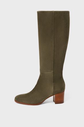 Gerard Darel Bottes &agrave; talon en cuir velours - LIZZIE - Kaki