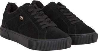 Tommy Hilfiger Damen Vulcanized Sneaker Suede Schuhe, Schwarz (Black), 37