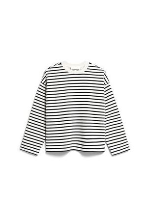 Armedangels Sweat-shirt pour femme en coton bio FRANKAA MAARLEN Stripe Oversized Fit, Noir uni, XL