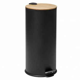Atmosphera Atmosphera - Poubelle bam modern 30 litres couvercle bambou atmosph&eacute;ra - noir