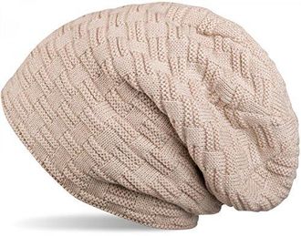 styleBREAKER Bonnet Long en Maille Fine avec Motif Tress&eacute; et Doublure Int&eacute;rieure en Polaire Chaude | Bonnet dhiver Tricot&eacute; Unisexe &Eacute;lastique Doux Confortable Chaud