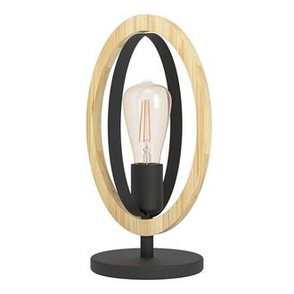 Eglo 43464 Lampe de Table, Bois, Noir, Marron