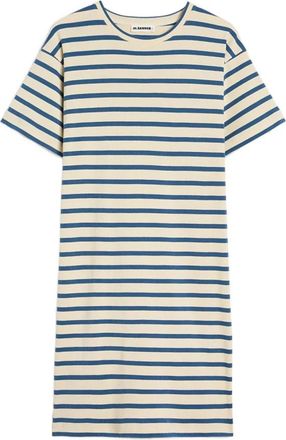 Jil Sander Femme, Robes, Noir, Taille: 38 FR Robe en coton &agrave; col rond