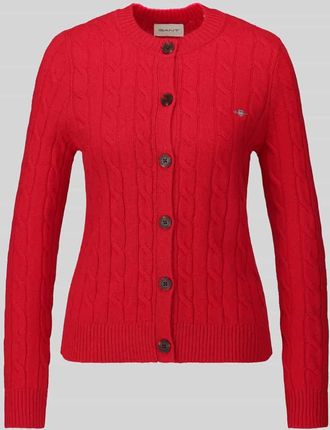 GANT Strickjacke aus Wolle mit Logo-Detail
