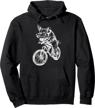 Seembo Schwein Fahrrad Tier Biker Lustiges Schwein Biking Bike Pullover Hoodie