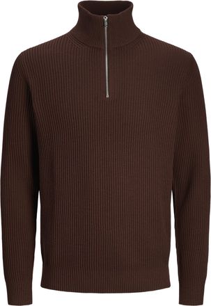 Jack & Jones JACK&JONES Herren JPRBLALIAM Knit Half Zip BF Strickpullover, Bitter Chocolate, Large