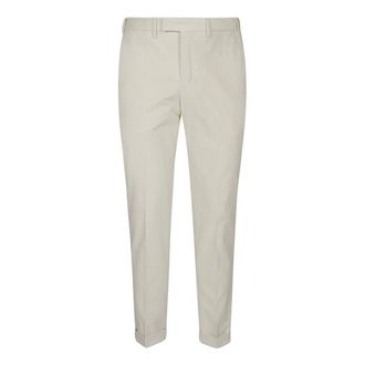 Pantaloni Torino Homme, Pantalons, Blanc, Taille: S Pantalon Slim en velours avec finition c&ocirc;tel&eacute;e
