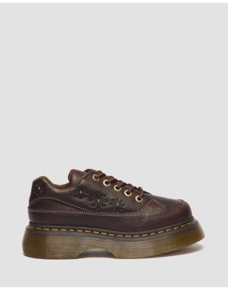 Dr. Martens Dr. Martens - Buzz - Schuhe in Dunkelbraun mit Blumenpr&auml;gung und 5 &Ouml;sen