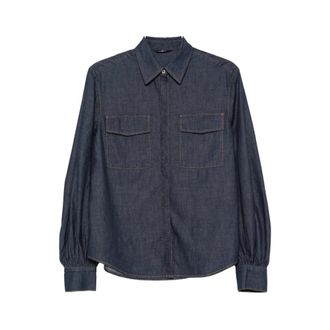 7 For All Mankind Balloon-Sleeve Denim Shirt - - Blouses & Shirts - Damen - Blau - XS