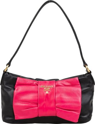 Prada Crossbody Bags - Prada Leather Pink Ribbon Mini Handbag - Gr. unisize - in Schwarz - f&uuml;r Damen