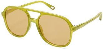 Sojos Lunettes de Soleil Homme Polarisées Femme Carrées Rétro Vintage à Double Pont Rectangulaire Unisexe Lunettes de Soleil Protection UV400 SJ2174, Vert O