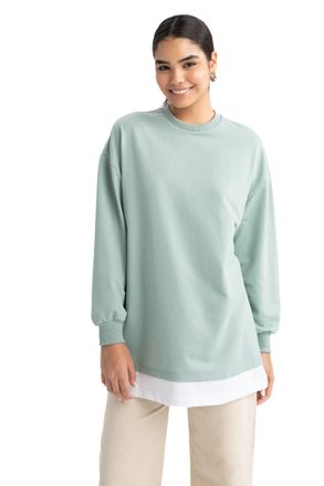 DeFacto Damen Z1597AZ Tunic Shirt, LT.Green, S