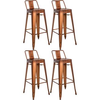 Clp Lot de 4 tabourets de bar Mason Cuivre
