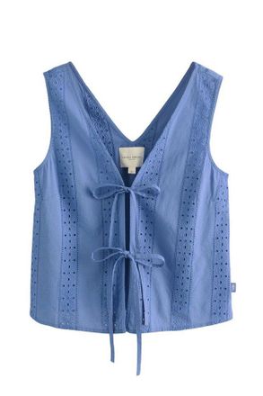 Laura Ashley Blusentop Laura Ashley Strand-Tr&auml;gertop mit Lochstickerei (1-tlg)