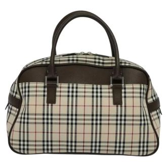 Burberry Pre-owned Toile sacs-main - Femme - Pre-owned - Beige - Taille: ONE Size