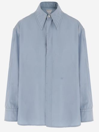Bottega Veneta Womens Shirt Light Blue Silk-Blend Viscose