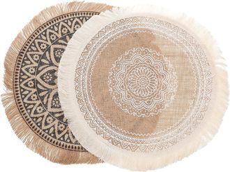 DOITOOL 2st&uuml;cke Runde Tischsets Aus Wiederverwendbarem Material W&auml;rmeisolierend Und Abriebfest Als Platzset F&uuml;r Esstisch Oder Schlichtes Deko-Element