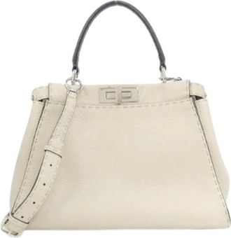 Fendi Pre-owned Selleria Peekaboo Calf Handbag - Femme - Pre-owned - Beige - Taille: ONE Size
