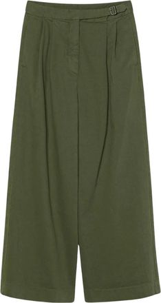 Pomandere Femme, Pantalons, Vert, Taille: 38 FR Pantalon Palazzo en Coton Italien