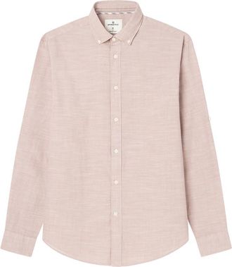 Springfield Herren Camisa Cotton Slub Basic Hemd, Brauner Zucker, L